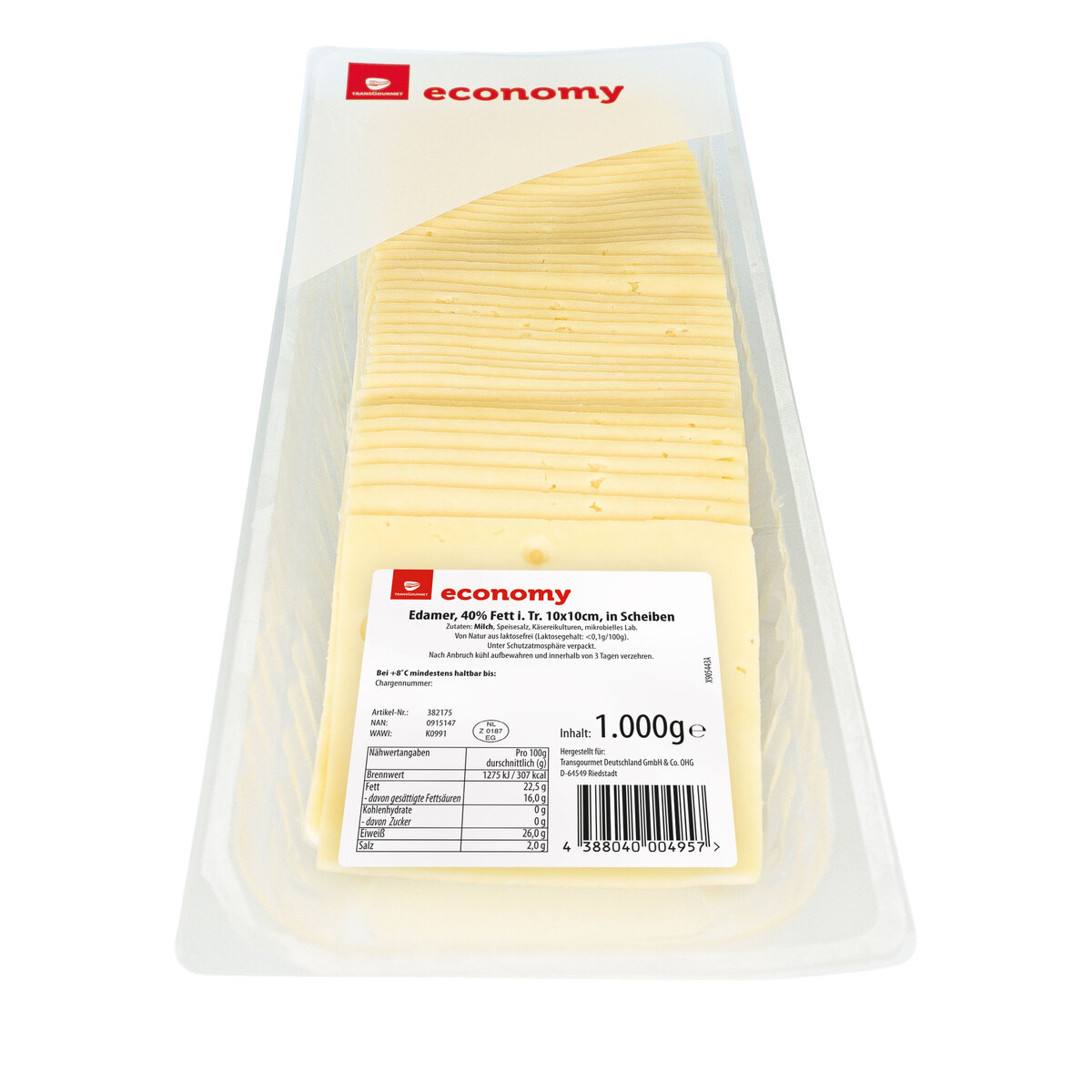 Edamer in Scheiben 40% frisch 50x20g