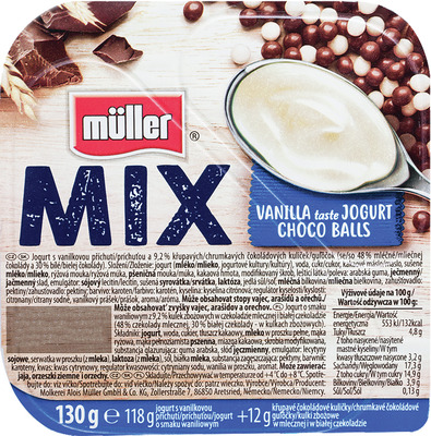 MULLER IAURT MIX CHOCO BALLS 130G | Selgros Romania