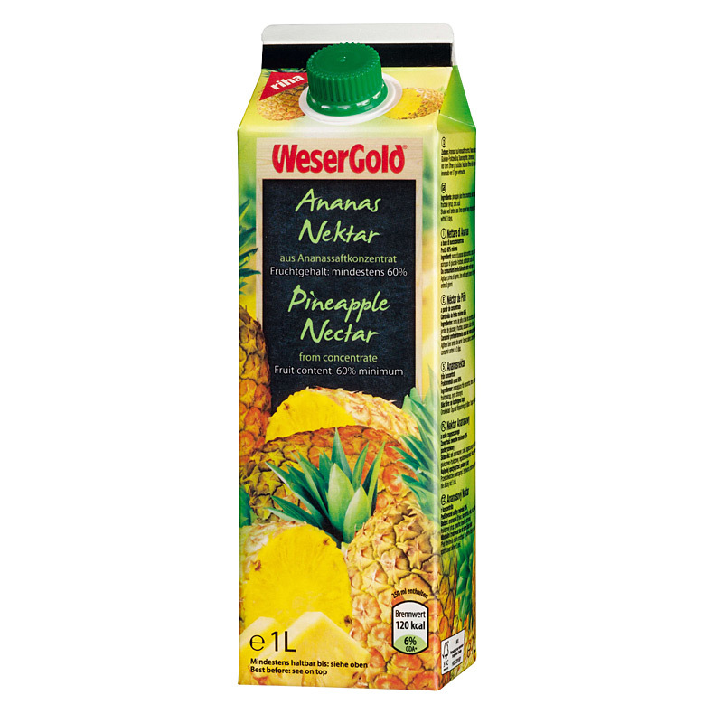 Wesergold Ananasnektar 60% 1,0L