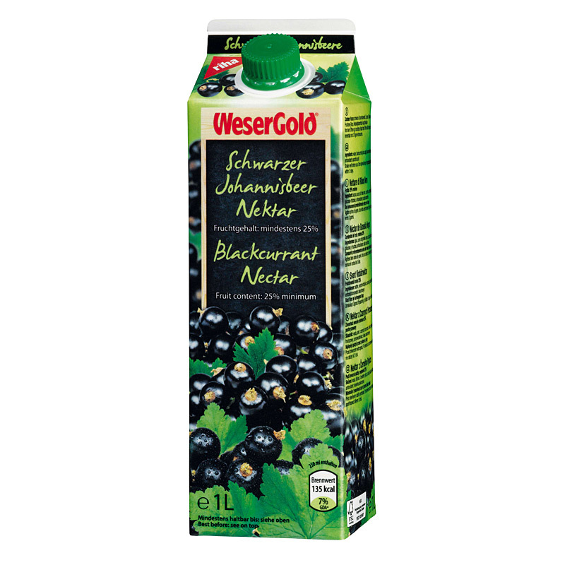 Wesergold Schwarze Johannisbeernektar 1,0L